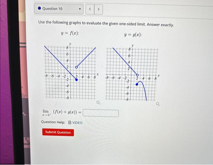 Solved Use the following graphs to evaluate the given | Chegg.com