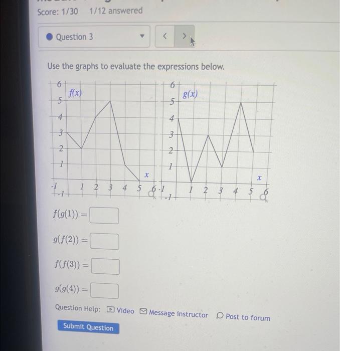 Solved Use the graphs to evaluate the expressions below. | Chegg.com
