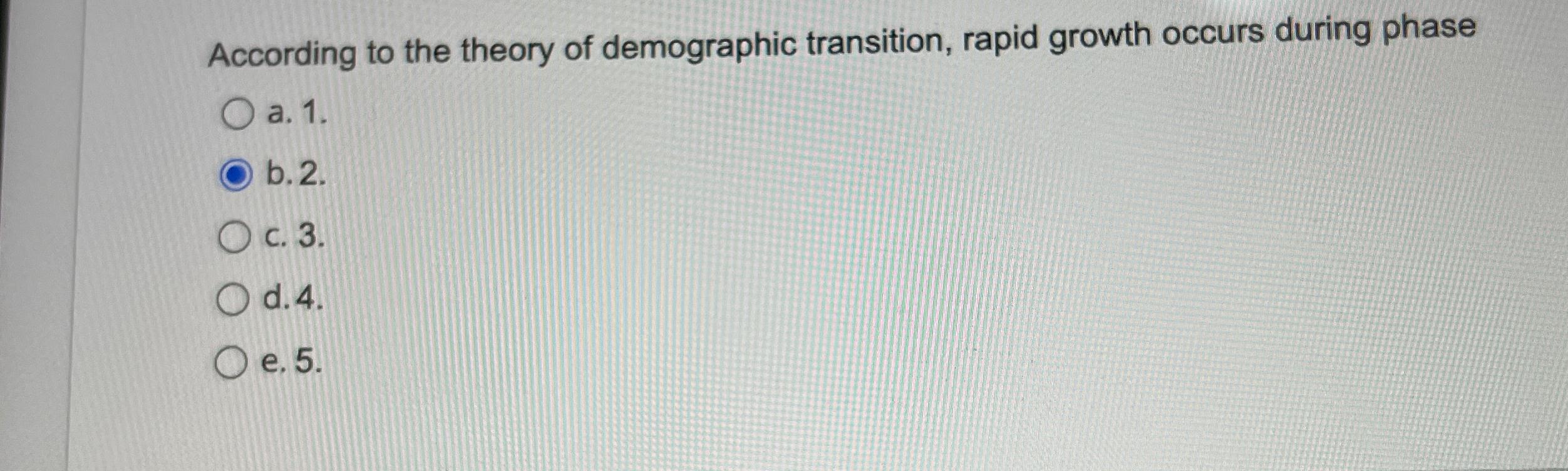 Solved According to the theory of demographic transition, | Chegg.com
