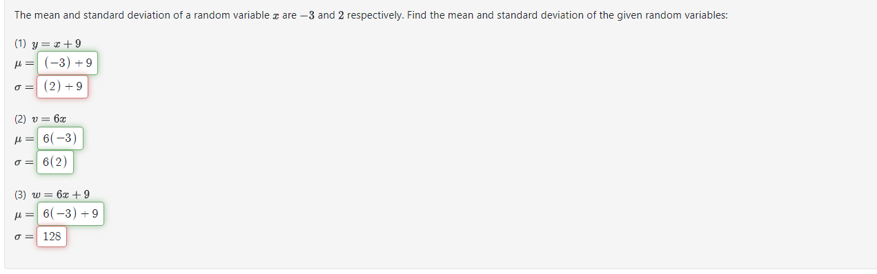 Solved The mean and standard deviation of a random variable | Chegg.com