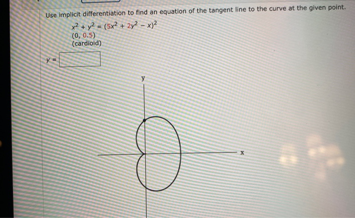 Solved Use implicit differentiation to find an equation of | Chegg.com
