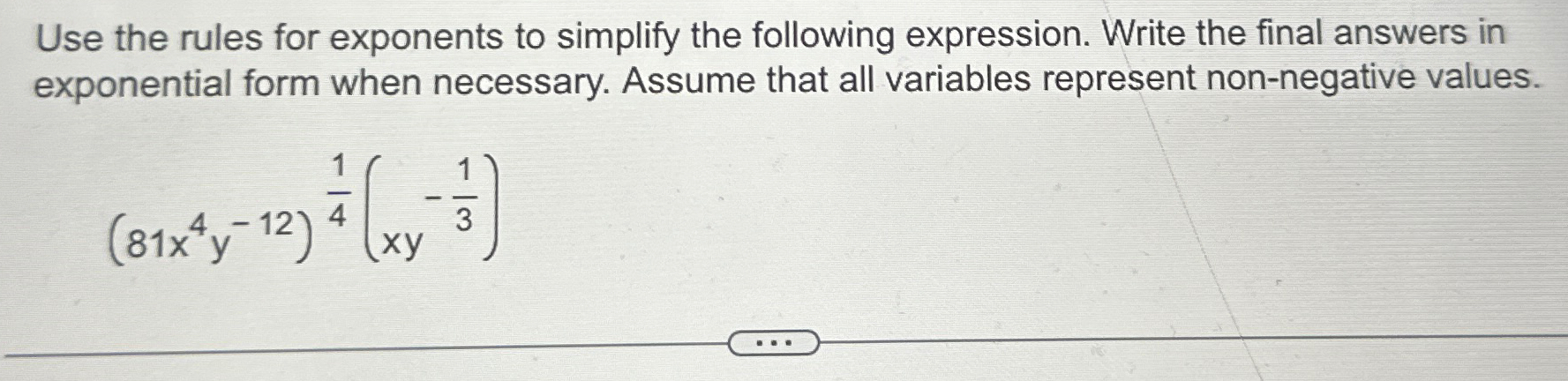 Solved Use the rules for exponents to simplify the following | Chegg.com