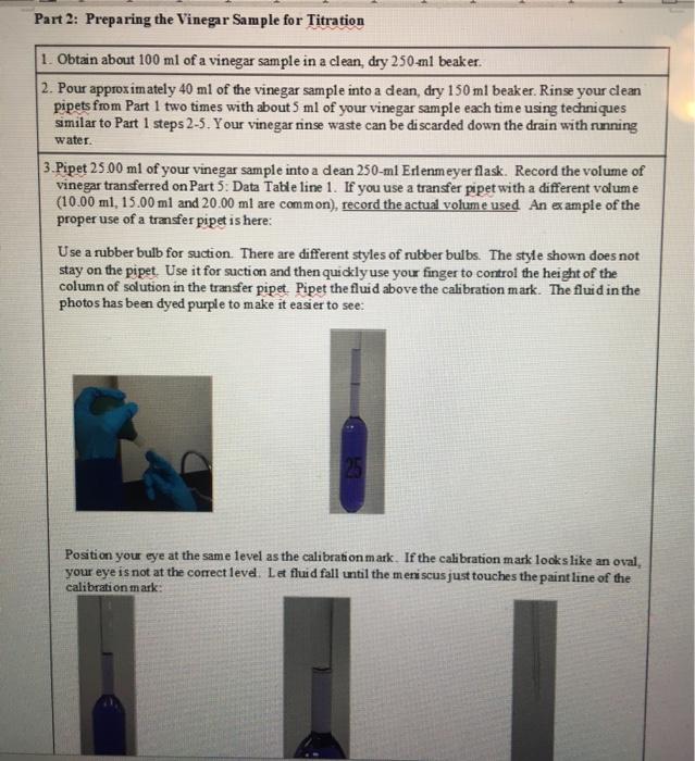 Solved Chemistry 06 Experiment 615 Titration of Vinegar VI. | Chegg.com