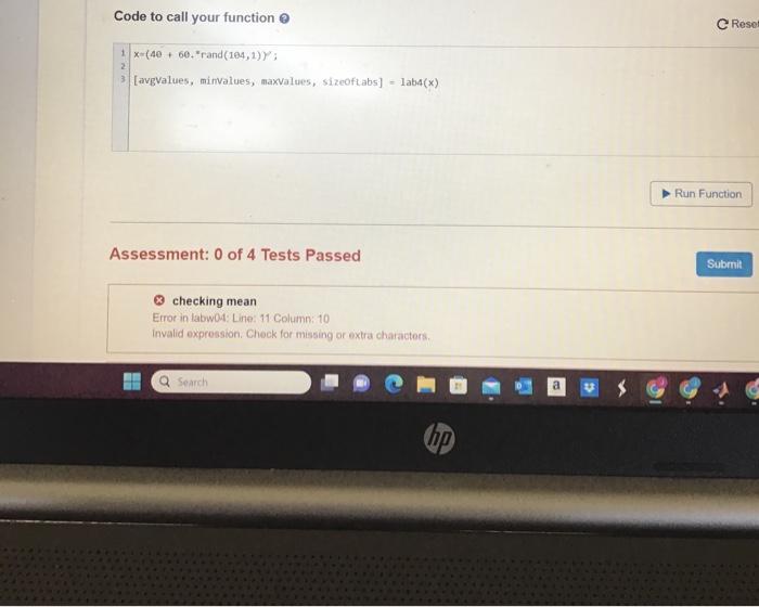 Solved Wite a function labw04 that will take one argument | Chegg.com