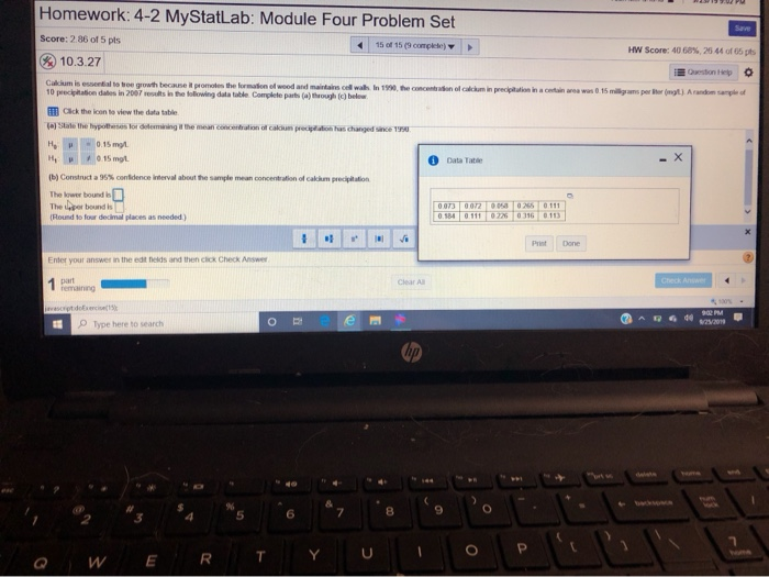 Solved Homework: 4-2 MyStatLab: Module Four Problem Set | Chegg.com