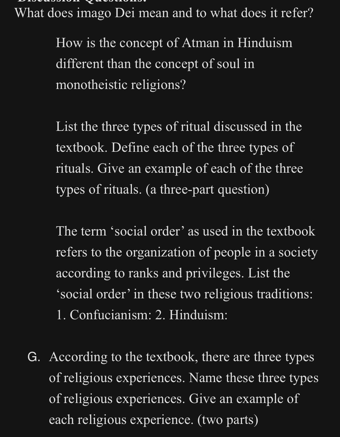 Solved What does imago Dei mean and to what does it | Chegg.com