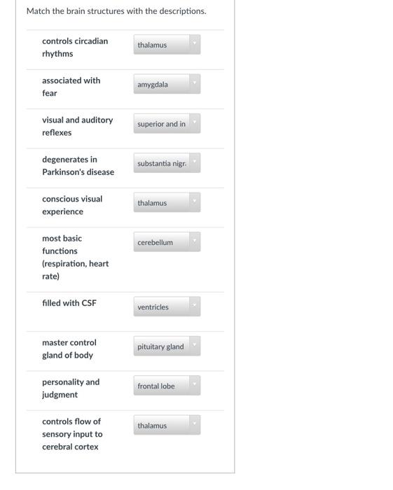 Solved Distinguish the following CNS areas involved with | Chegg.com