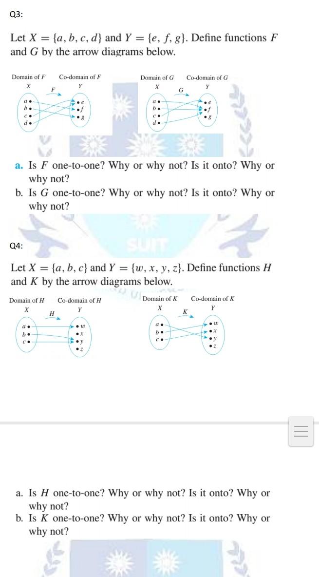 Solved Q3: Let X = {a,b,c,d} and Y = {e, f, g}. Define | Chegg.com