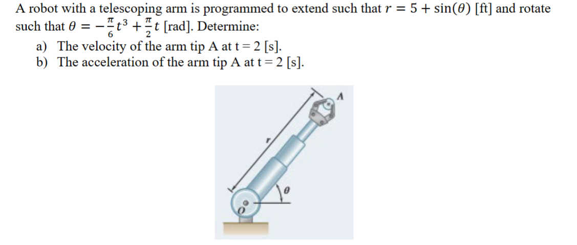 Solved A robot with a telescoping arm is programmed to | Chegg.com