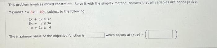 Solved This problem involves mixed constraints. Solve it | Chegg.com