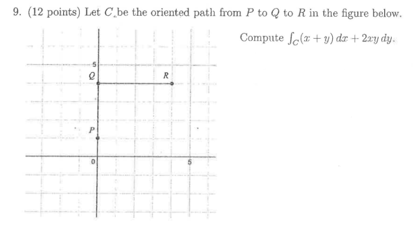 Solved (12 ﻿points) ﻿Let C ﻿be the oriented path from P ﻿to | Chegg.com