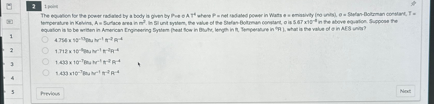 Solved 21 ﻿pointThe equation for the power radiated by a | Chegg.com