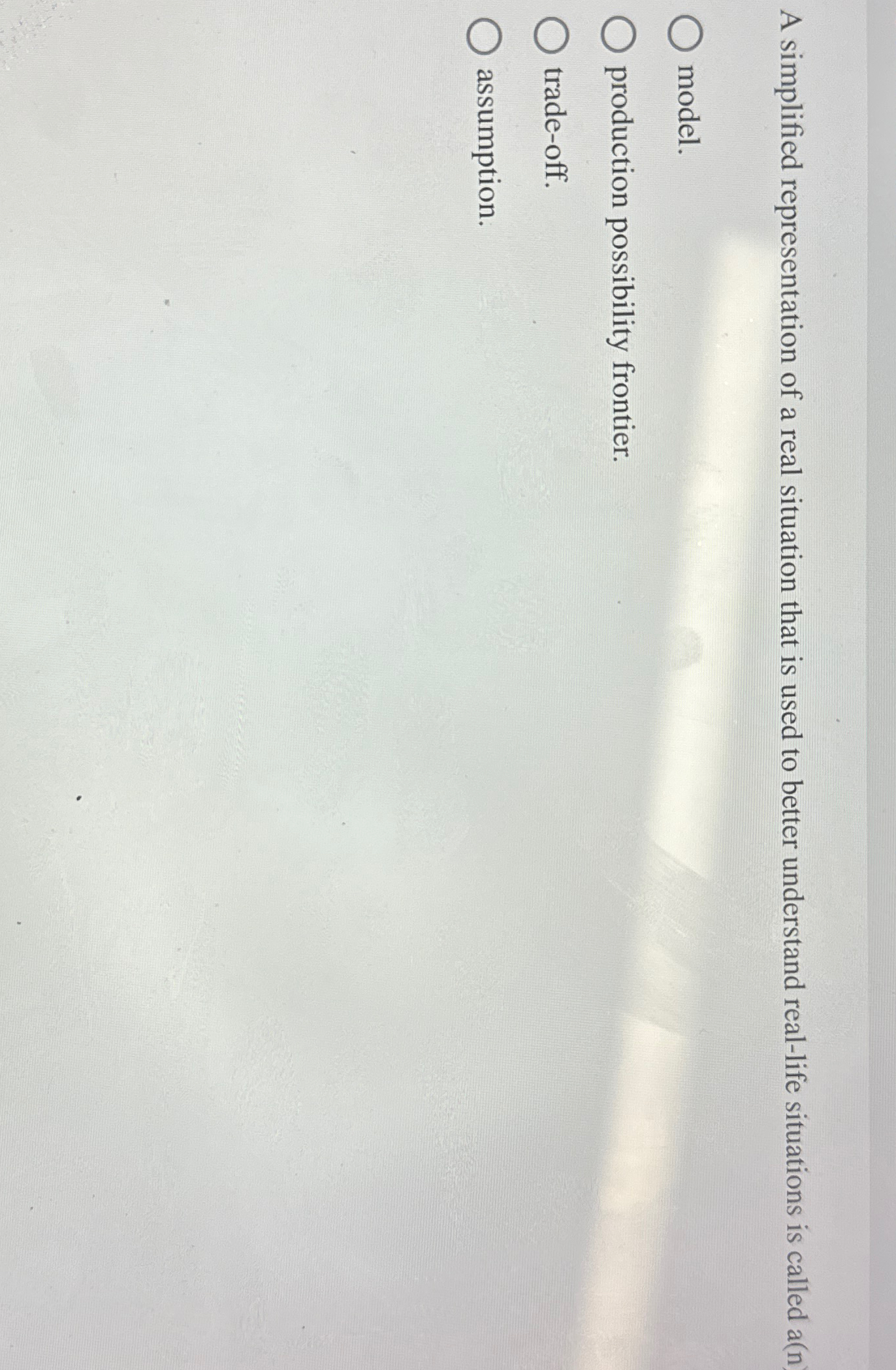 Solved A simplified representation of a real situation that | Chegg.com