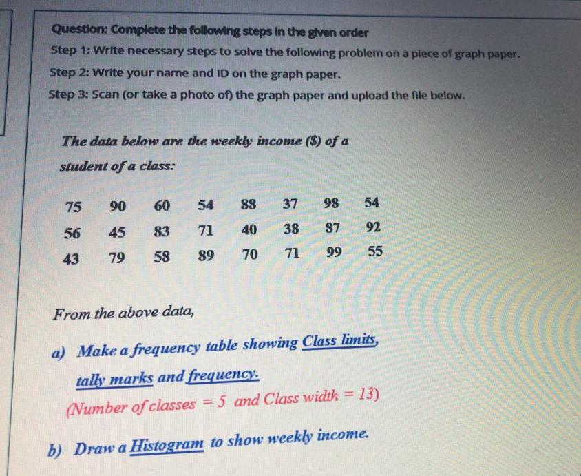 Solved Question: Complete the following steps in the glven | Chegg.com