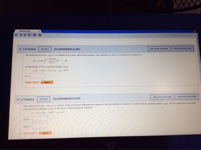 Solved WebAssign + XC 4. (-/1 Points) DETAILS ZILLDIFFEQINTS | Chegg.com