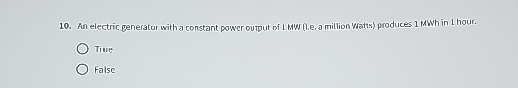 Solved An electric generator with a constant power output of | Chegg.com