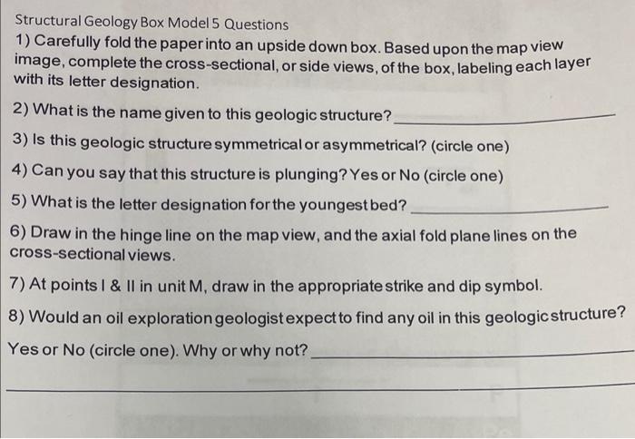 Solved Structural Geology Box Model 5 Questions 1) Carefully | Chegg.com