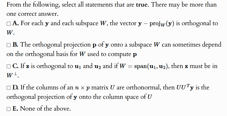 Solved From the following, select all statements that are | Chegg.com