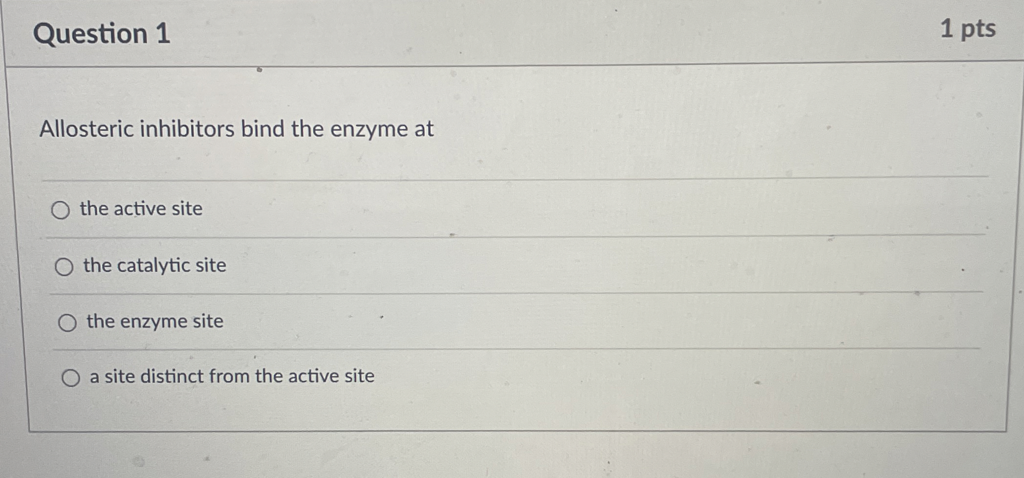 Solved Question 11 ﻿ptsAllosteric inhibitors bind the enzyme | Chegg.com
