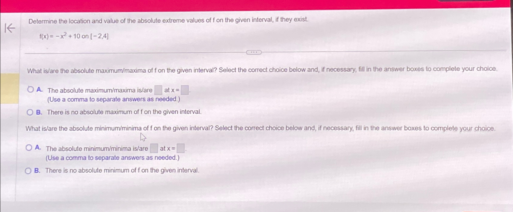 Solved Determine the location and value of the absolute | Chegg.com