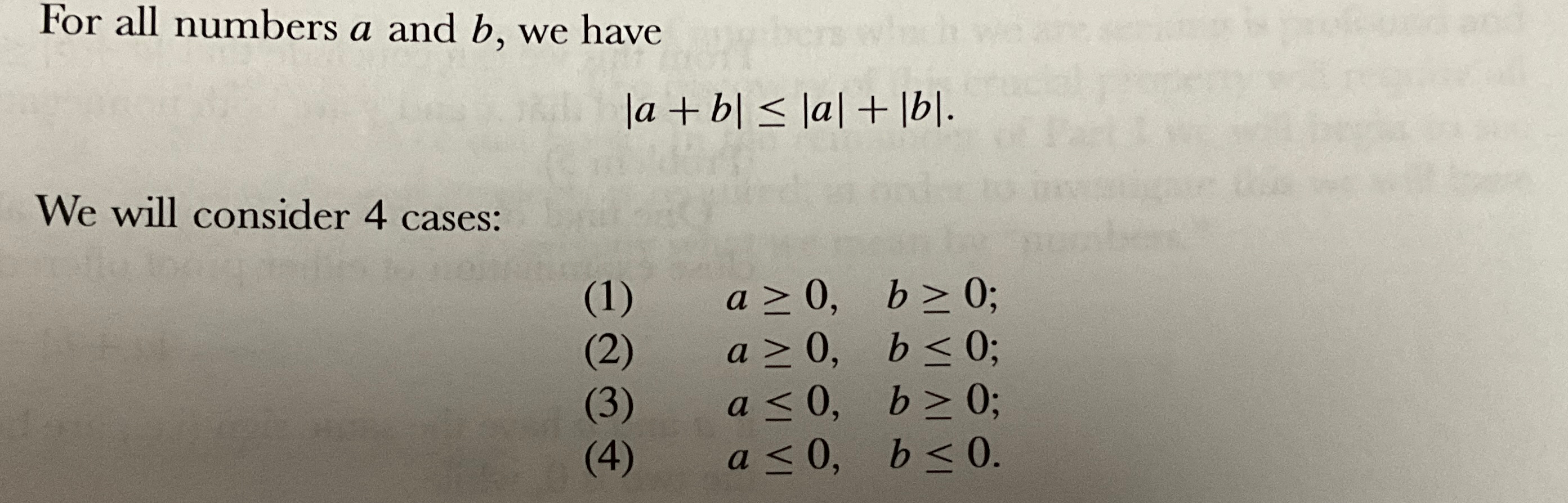Solved For all numbers a and b, ﻿we have|a+b|≤|a|+|b|.We | Chegg.com