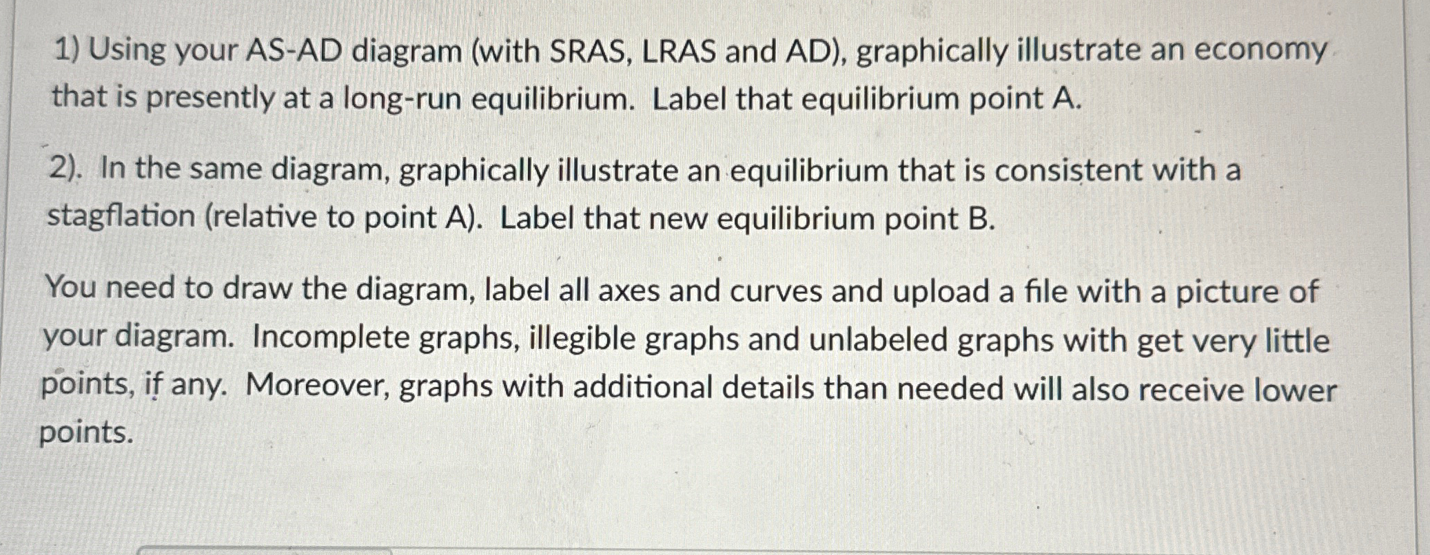 Using your AS-AD diagram (with SRAS, LRAS and AD), | Chegg.com
