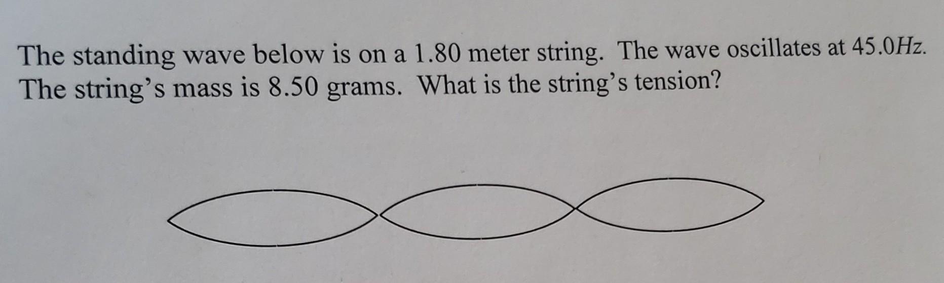 The standing wave below is on a 1.80 meter string. | Chegg.com
