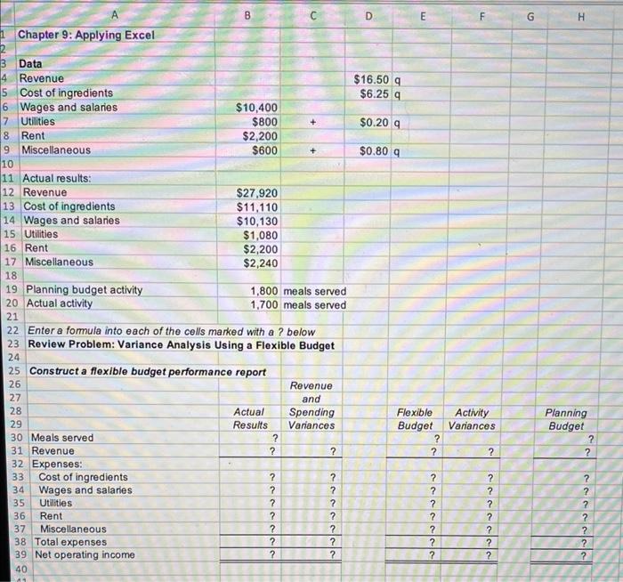 Solved Enter formulas in the cells that contain question | Chegg.com