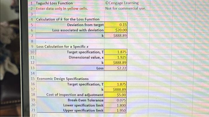A quality characteristic has a design specification | Chegg.com