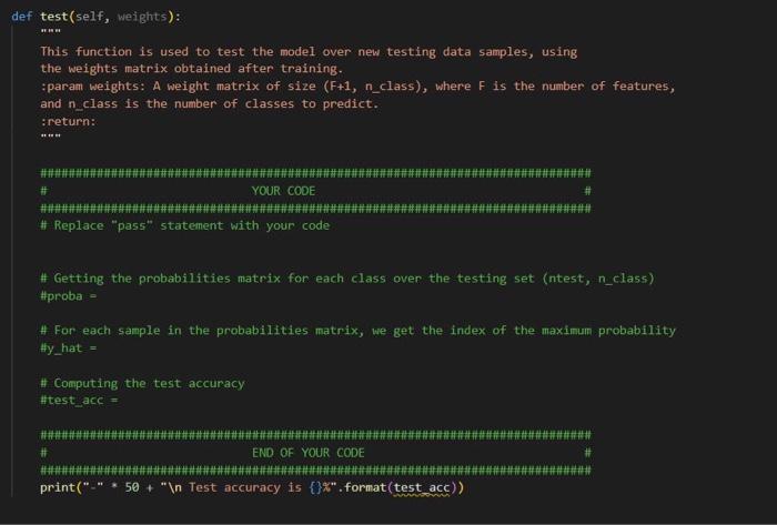 Solved a learning from data question:replace the pass | Chegg.com