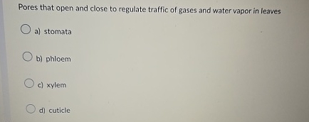 Solved Pores that open and close to regulate traffic of | Chegg.com