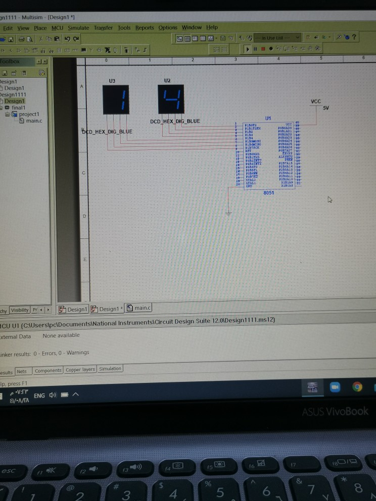 1111 - Multisim - [Design1 ' Edit View Place MCU | Chegg.com