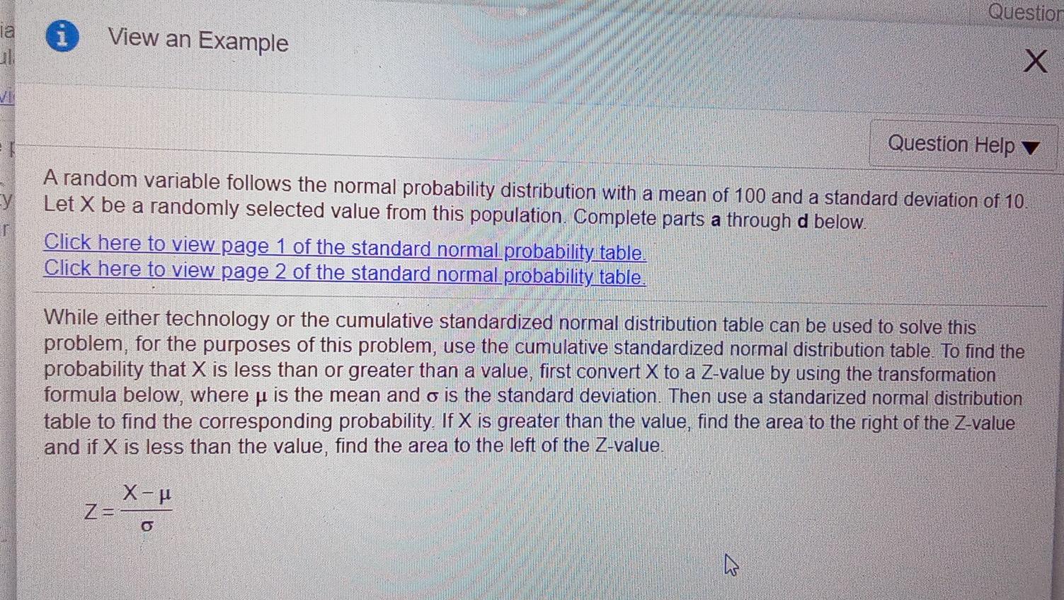 Solved Help A random variable follows the normal probability | Chegg.com