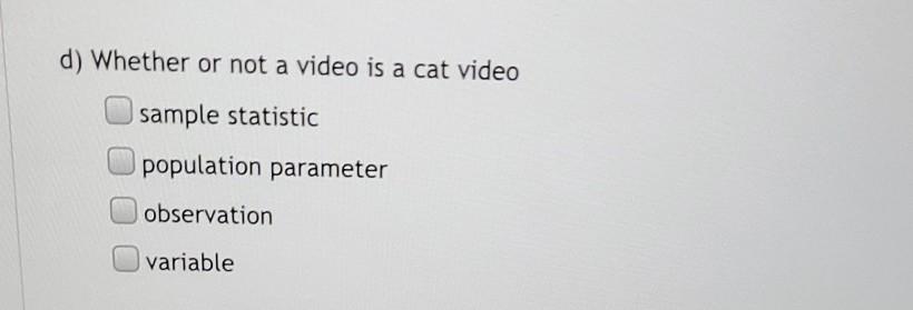 Solved Determine whether the value is a parameter or | Chegg.com