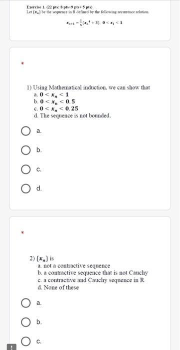 Solved Exercise 1. (22 pts: 8 pts-9 pts+ 5 pts) Let (X.) be | Chegg.com Solved Exercise 1. (22 pts: 8 pts-9 pts+ 5 pts) Let (X.) be | Chegg.com