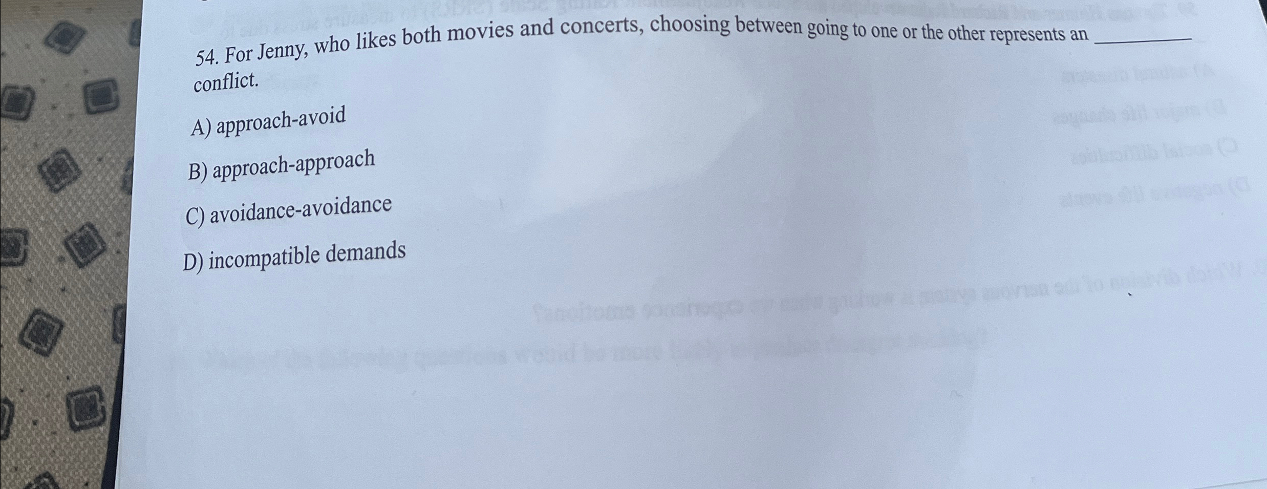 Solved For Jenny, who likes both movies and concerts, | Chegg.com