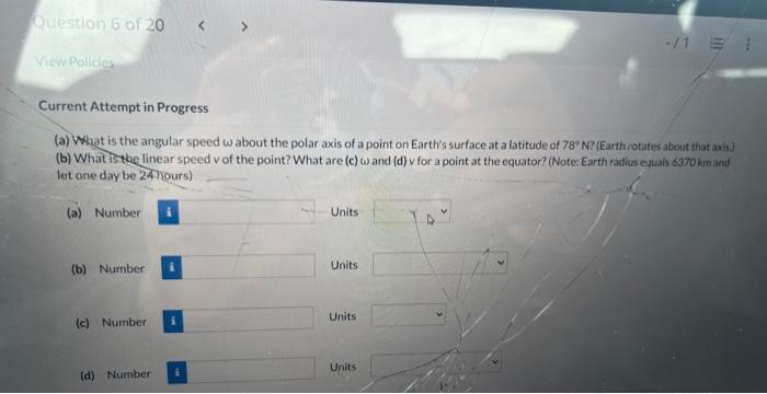 Solved Current Attempt in Progress (a) What is the angular | Chegg.com