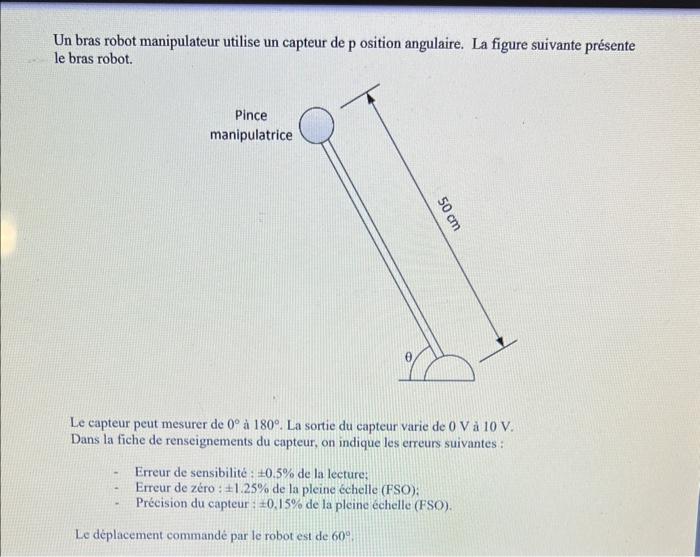 Solved A robotic manipulator arm uses an angular positioning | Chegg.com