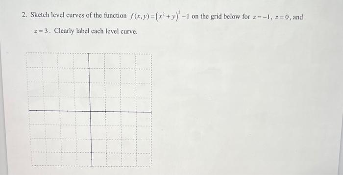 Solved 2. Sketch level curves of the function | Chegg.com