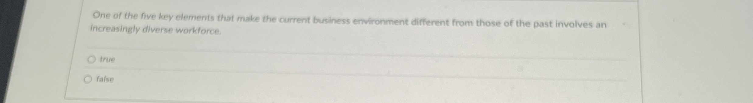 Solved One of the five key elements that make the current | Chegg.com