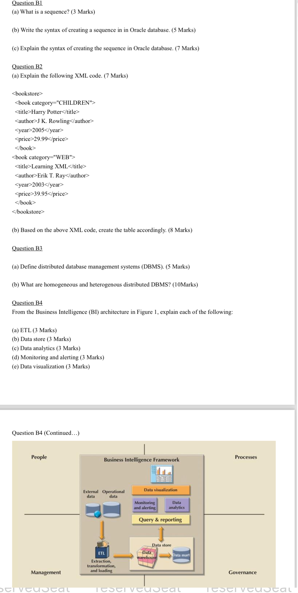 Solved Question B1(a) ﻿What is a sequence? (3 ﻿Marks)(b) | Chegg.com