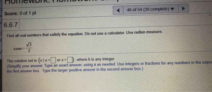 Solved 46 of 54 (39 complete) Score: 0 of 1 pt 6.6.7 Find | Chegg.com
