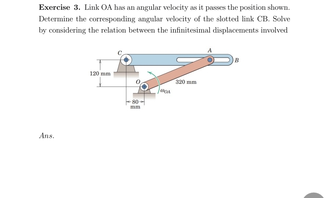 Solved Exercise 3. ﻿Link OA has an angular velocity as it | Chegg.com