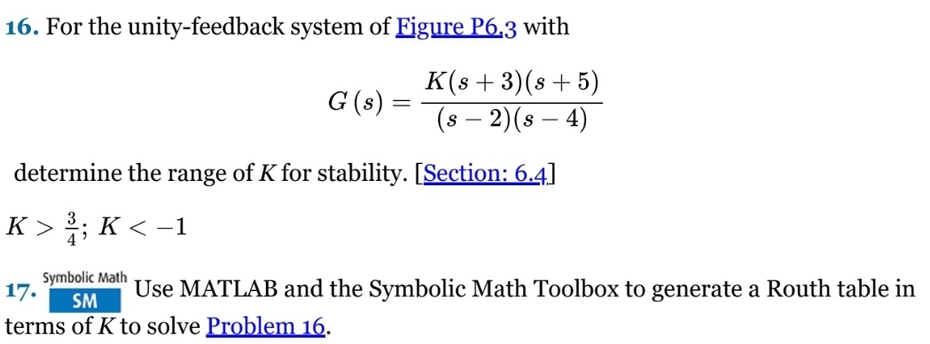 Solved For the unity-feedback system of Eigure P6.3 | Chegg.com