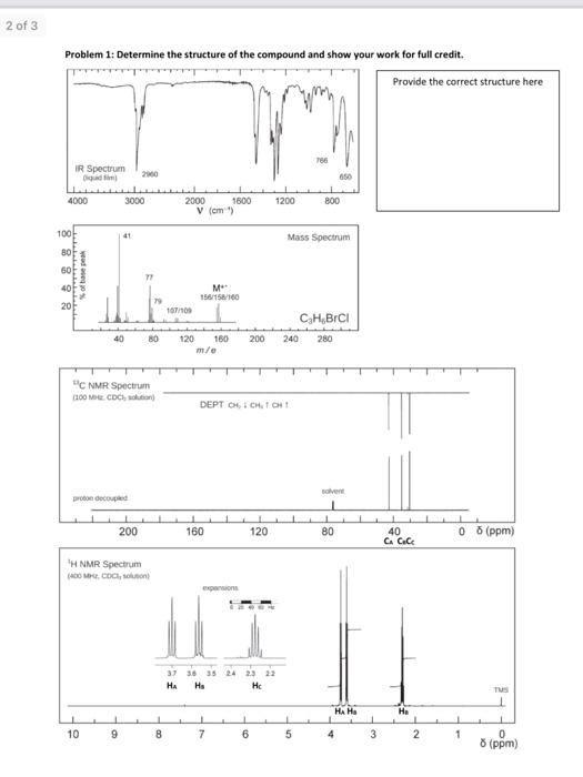 Solved 3 Name: Chem 3112 Combined Spectroscopy Problems | Chegg.com