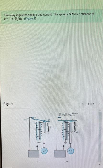 Solved The relay regulates voltage and current. The spring | Chegg.com