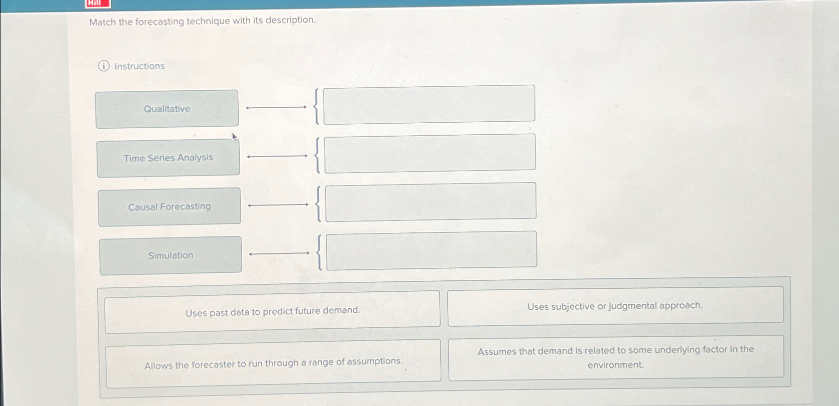 Solved Match the forecasting technique with its | Chegg.com