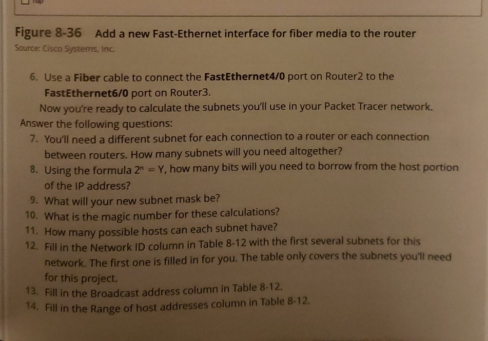 Figure 8-36 Add a new Fast-Ethernet interface for | Chegg.com