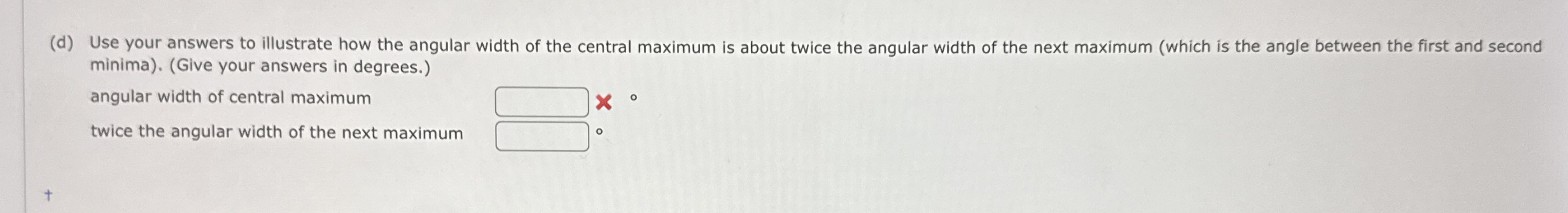 (d) ﻿Use your answers to illustrate how the angular | Chegg.com