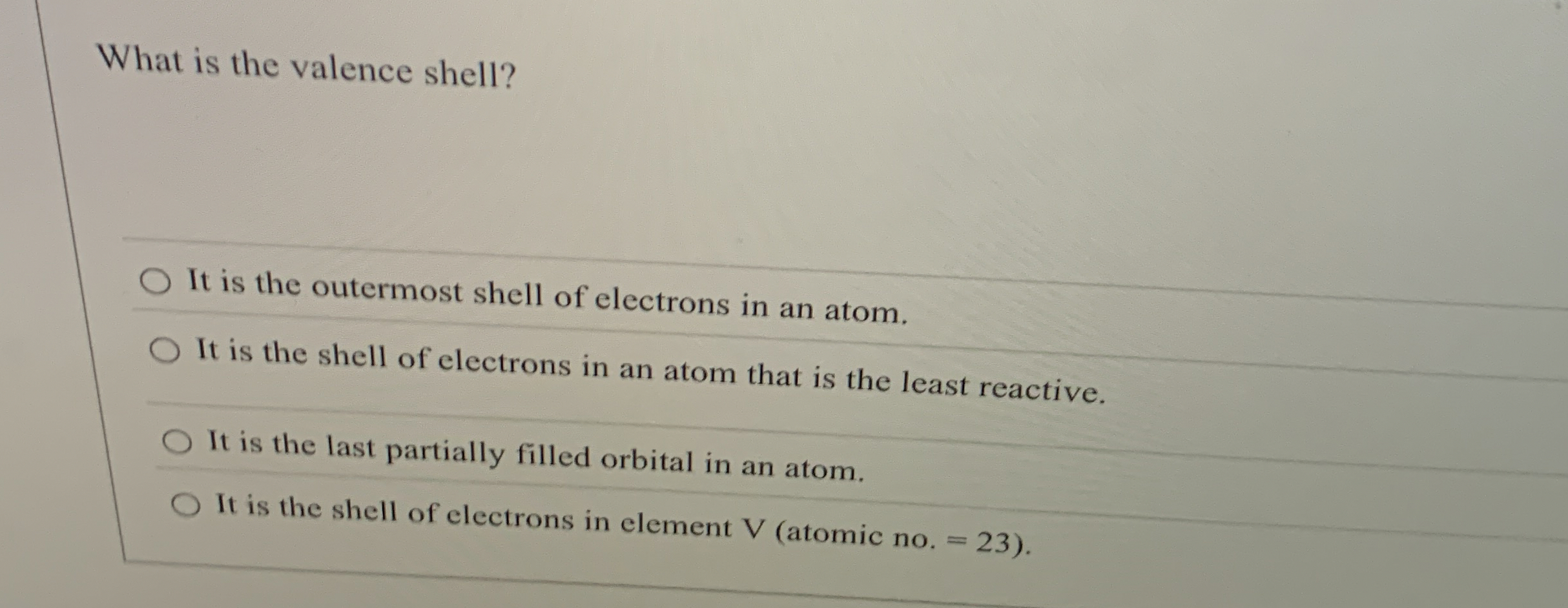 High Quality SOLUTION What is the valence shell?It is the outermost shell | Chegg.com